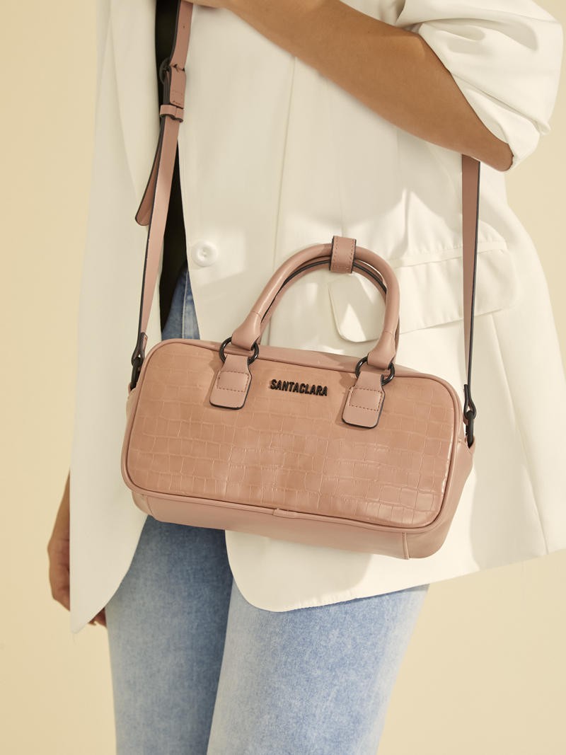 Cartera Bisi Rosa Viejo Croco | Santaclara